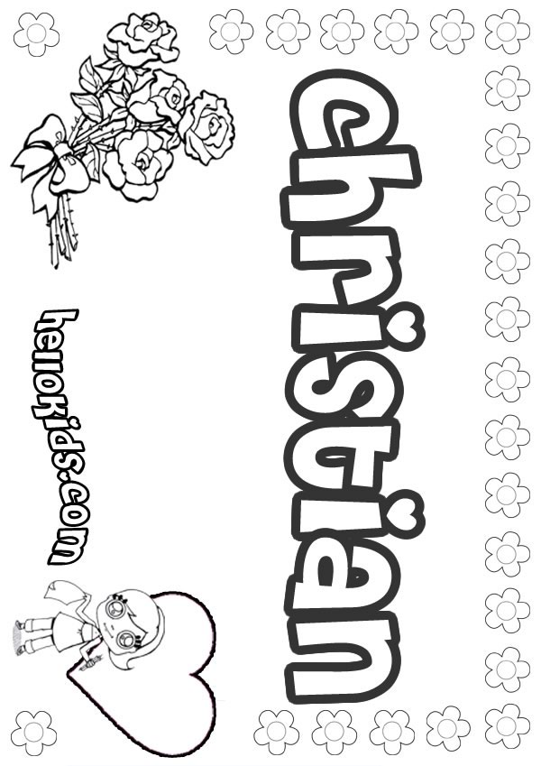 The Name Christian In Bubble Letters Coloring Pages Coloring Pages