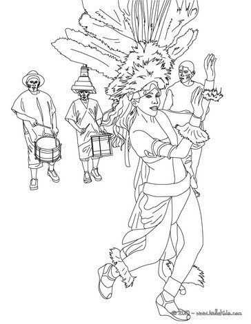 Rio Carnival Samba Dancer Coloring Page - Free Printable Coloring Pages ...